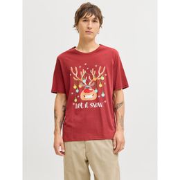 Jack & Jones Jack & Jones Herren Rundhalsshirt &raquo;JJCHRISTMAS TEE SS CREW NECK XMAS&laquo; mit weihnachtlichem Druck L