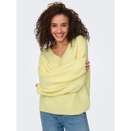 Jacqueline de Yong JDY V-Ausschnitt-Pullover &raquo;DINEA L/S REVERSIBLE PULLOV. KNT NOOS&laquo; der V-Ausschnitt kann vorn und hinten getragen werden Pastel Yellow XXL XXL...