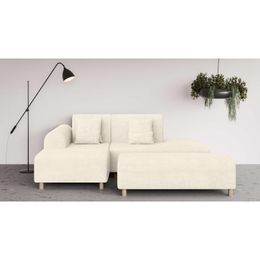 OTTO home Ecksofa &raquo;Suyala&laquo; L-Form mit Hocker beige 100% Polyester