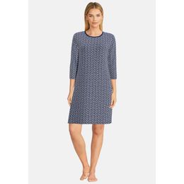 G&ouml;tzburg G&ouml;tzburg Damen G&Ouml;TZBURG Nachthemd &raquo;Galway&laquo; Ohne Taschen 3/4 &Auml;rmel, Rundhalsausschnitt, knielang, Baumwolle, weich blau 46 (XXXL), N-Gr