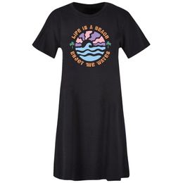 F4NT4STIC T-Shirt Kleid Life Is A Beach Enjoy The Waves in schwarz | Gr.: M