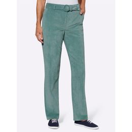 Cordhose Classic Basics, Damen, Gr. 22, Kurzgr&ouml;&szlig;en, gr&uuml;n (jade), 82% Polyester, 15% Polyamid, 3% Elasthan, unifarben, lang, Hosen Cordhose