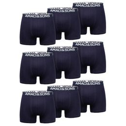 Amaci&Sons Amaci&Sons 9er Pack Boxershorts LARY in Navyblau/Navyblau | Gr.: M