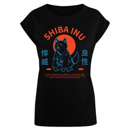 F4NT4STIC Extended Shoulder T-Shirt Japanischer Shiba Inu Hund in schwarz | Gr.: 4XL