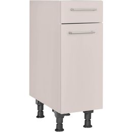 Unterschrank Nobilia "Laser", Ausrichtung w&auml;hlbar, vormontiert, in den Breiten 30, 45 und", front: sand, korpus: sand, B:30cm H:87cm T:58,3cm, Schr&auml;nke, Unterschrank, 60 cm Breite, mit h&ouml;henverstellbaren Sockelf&uuml;&szlig;en, vormontiert