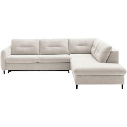 Ecksofa Home Affaire "Clevina, L-Form mit Kaltschaummatratze", nature, B:286cm H:84cm T:218cm, 100% Polyester, Sofas, Ecksofa, L&auml;ngsschl&auml;fer mit echter Dauerschl&auml;ferfunktion & flexibel stellbar