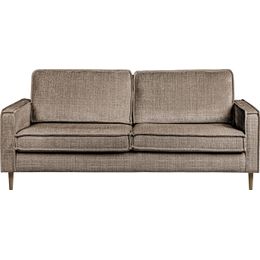 3-Sitzer Home Affaire "Pinto Skandi, 206 cm, Chenille, Struktur", braun, B:208cm H:89cm T:97cm, 100% Polyester, Sofas, mit Keder, Massivholzf&uuml;&szlig;e Eiche ger&auml;uchert, Wellenunterfederung