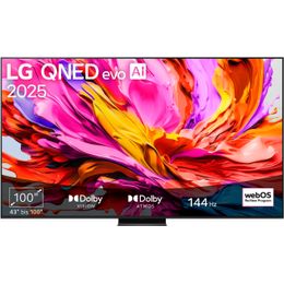 LG QNED-Fernseher "100QNED86A6", Energieeffizienz: F (A-G), schwarz (silber, schwarz), 100 &Prime;, Fernseher