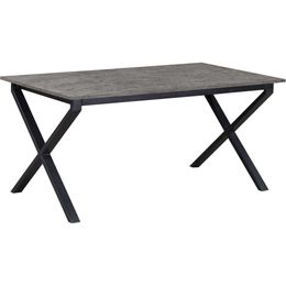 Esstisch OTTO HOME "Boddhi", zement, optik, schwarz, zement, optik, B:160cm H:75cm T:90cm, Tische, Esstisch, schwarzes Metallgestell, Plattenvarianten w&auml;hlbar, sowie Gr&ouml;&szlig;en