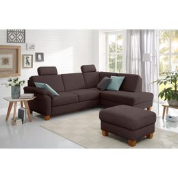 Ecksofa Home Affaire "Borkum L-Form, B: 249 cm - OTTO. Verl&auml;ssliche Qualit&auml;t.", braun (dunkelbraun), B:249cm H:87cm T:189cm, Struktur (100% Polyester);Luxus-Microfaser ALTARA NUBUCK (100% Polyester);MELROSE (100% Polyester);Luxus-Microfaser Toro (100% Polyester), Sofas, Ecksofa, optional Bettfunktion, Federkern, Topseller