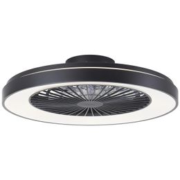 Brilliant LED Deckenleuchte "Mazzaro", schwarz, 1, &Oslash; 57cm H: 14cm, 1 Stk., Leuchten, LED Ventilator, 58 cm, digitales RGB, 6800 lm, CCT, dimmbar, LED Deckenleuchte