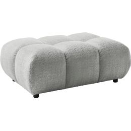 Polsterhocker Home Affaire "Cozy Bubble, mit eleganter Steppung, weich gepolstert, 108x73 cm", light, grau, B:108cm H:41cm T:73cm, 100% Polyester, Hocker, Polsterhocker, passend zum Sofa und dem drehbaren Sessel der Graceland-Serie