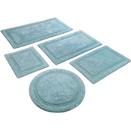 Badematte WECON HOME BASICS "Knut", rauch blau, H:20mm, Baumwolle, Badematten, Badematte, waschbar, rutschfest, strapazierf&auml;hig, pflegeleicht, Bord&uuml;re, weich