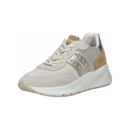 Sneaker Nero Giardini "Nero Giardini Sneaker Leder/Textil", Damen, Gr. 37, wei&szlig; (wei&szlig;, beige), Leder, Textil, Schuhe Sneaker