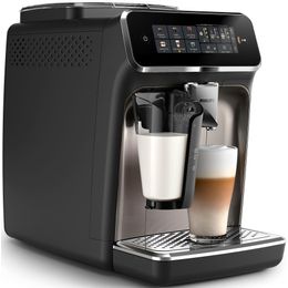 Philips Kaffeevollautomat "EP3347/90 3300 Series, 6 Getr&auml;nke (hei&szlig; oder eisgek&uuml;hlt)", chrom, schwarz, B:24,6cm H:37,1cm T:43,3cm, Kaffeevollautomaten, LatteGo-Milchsystem, SilentBrew Technologie, Chrom-Schwarz, Kaffeevollautomat