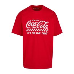 T-Shirt Merchcode "Merchcode Coca Cola Enjoy Coke Oversize Tee", Damen, Gr. XS, cityrot, 100% Baumwolle, bedruckt, oversize, Rundhals, Shirts T-Shirt