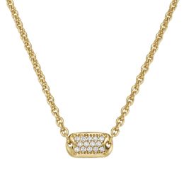 Collier Smart Jewel "Mittelteil rechteckig mit Zirkonia, Silber 925", gold, Halsketten, Damen, 45cm, Silber 925 (Sterlingsilber), Collier