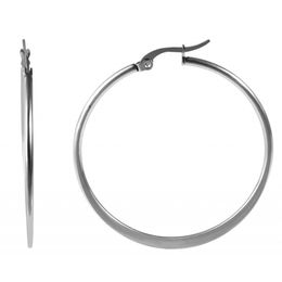 Adelia&acute;s Paar Creolen ADELIA&acute;S "Damen Creolen aus poliertem Edelstahl", silber, Ohrringe, Damen, Damen, Edelstahl
