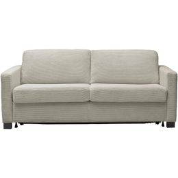 Schlafsofa Home Affaire "Vionelle, 2,5-Sitzer mit Kaltschaummatratze nach Wahl, Breite 186 cm", stone, B:186cm H:81cm T:98cm, 88% Polyester, 12% Polyacryl, Sofas, Schlafsofa, Dauerschl&auml;fer mit wahlweise Standard- oder Premium-Matratze