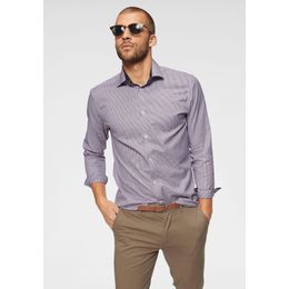 Langarmhemd Selected "SLHSLIMNEW-MARK SHIRT LS NOOS", Herren, Gr. XS, N-Gr, wei&szlig; (rot, blau, wei&szlig;, kariert), Web, Obermaterial: 100% Baumwolle, unifarben, 1-Knopf-Manschette, Hemden