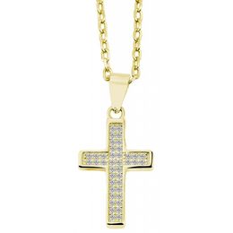 Adelia&acute;s Kettenanh&auml;nger ADELIA&acute;S "eleganter Kreuz Anh&auml;nger aus 925 Sterling Silber", gold, Schmuckanh&auml;nger, Damen, Silber 925 (Sterlingsilber), Kettenanh&auml;nger