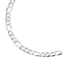 Silberkette Smart Jewel "Figarokette 3/1 diamantiert, massiv, Silber 925", silber, Halsketten, Damen, 50cm, Silber 925 (Sterlingsilber), Silberkette