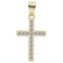 Adelia&acute;s Kettenanh&auml;nger ADELIA&acute;S "modischer Kreuz Anh&auml;nger aus 925 Sterling Silber", gold, Schmuckanh&auml;nger, Damen, Silber 925 (Sterlingsilber), Kettenanh&auml;nger