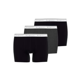 Boxershorts Bugatti "Pisa", Herren, Gr. 7 (XL), schwarz, Single Jersey, Obermaterial: 95% Baumwolle, 5% Elasthan, k&ouml;rpernah, Unterhosen, breiter Bund, mit Logo, atmungsaktiv, Baumwollmix, eng, basic