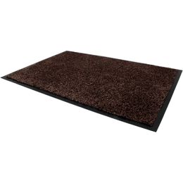 Fu&szlig;matte "FLEXI, Made in Belgium", schwarz (schwarz, braun, beige), B:40cm H:9mm L:60cm, Baumwolle, PRIMAFLOR-IDEEN IN TEXTIL, Teppiche, Fu&szlig;matte, Schmutzfangmatte, In- und Outdoor geeignet, waschbar