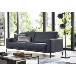2,5-Sitzer Home Affaire "Apiro", blau, B:198cm H:87cm T:88cm, Sofas, auch mit motorischem Sitzvorzug, in 3 Breiten, Dickleder, Federkern