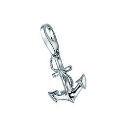 Charm Anker "Anker mit Seil, Silber 925", silber, Giorgio Martello MILANO, Charms, Damen, Silber 925 (Sterlingsilber)