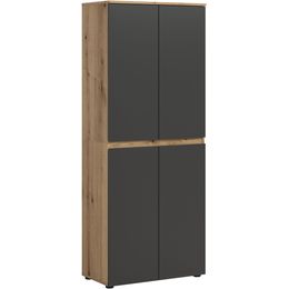 Mehrzweckschrank Inosign "CIPELA", evoke oak nachbildung, anthrazit, B:70cm H:175cm T:37cm, FSC-zertifizierter Holzwerkstoff, Schr&auml;nke, Mehrzweckschrank, BxH:70x175 cm, viel Stauraum, variable Einlegeb&ouml;den, Kleiderstange
