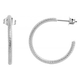 Adelia&acute;s Paar Creolen ADELIA&acute;S "Damen Creolen aus mattem Edelstahl &Oslash; 21 mm", silber, Ohrringe, Damen, Damen, Edelstahl