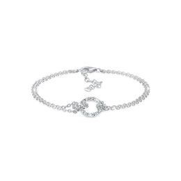 Armband Elli "Kreis Kristalle Silber", wei&szlig;, Armb&auml;nder, Damen, 20cm,mit Steinen, Silber 925 (Sterlingsilber), Armband