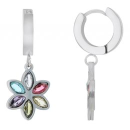 Adelia&acute;s Paar Ohrh&auml;nger ADELIA&acute;S "Damen Ohrh&auml;nger aus Edelstahl mit Blume - - &Oslash; 9 mm", silber, Ohrringe, Damen, Damen, Edelstahl