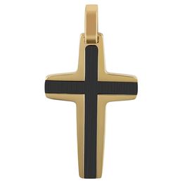 Adelia&acute;s Kettenanh&auml;nger ADELIA&acute;S "moderner Kreuz Anh&auml;nger aus Edelstahl", gold, Schmuckanh&auml;nger, Damen, Edelstahl, Kettenanh&auml;nger
