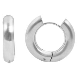 Adelia&acute;s Paar Creolen ADELIA&acute;S "Damen Creolen aus mattem Edelstahl &Oslash; 12 mm", silber, Ohrringe, Damen, Damen, Edelstahl