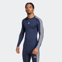 Funktionsshirt adidas Performance "TF 3S LS", Herren, Gr. L, blau (legend ink), Obermaterial: 79% Polyester, 21% Elasthan, Shirts Funktionsshirt