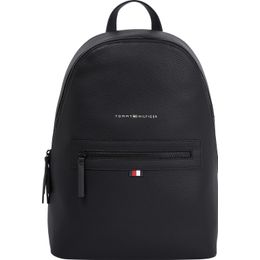 Cityrucksack Tommy Hilfiger "Essential", Damen, Gr. B/H/T: 31cm x 40cm x 15cm, schwarz, Lederimitat, Basic, Rucks&auml;cke Cityrucksack, f&uuml;r Laptops bis 14"