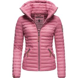 Steppjacke Marikoo "L&ouml;wenbaby", Damen, Gr. S (36), lila (himbeere), Oberstoff: 100% Nylon; Futter: 100% Polyester; Wattierung: 100% Polyester; &Auml;rmelfutter: 100% Polyester, tailliert h&uuml;ftbedeckend, &Auml;rmel ohne &Auml;rmelschlitz elastischer Bund, Jacken Steppjacke, stylische &Uuml;bergangsjacke mit abnehmbarer Kapuze