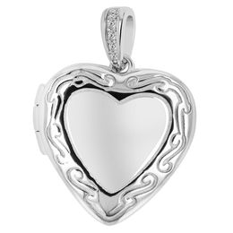 Adelia&acute;s Kettenanh&auml;nger ADELIA&acute;S "trendiger Herz Anh&auml;nger aus 925 Sterling Silber", silber, Schmuckanh&auml;nger, Damen, Silber 925 (Sterlingsilber), Kettenanh&auml;nger