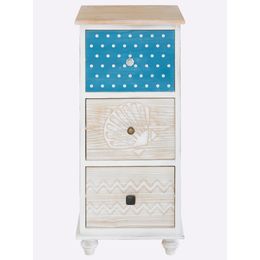 Kommode HEINE HOME, wei&szlig;, natur, B:35cm H:75,5cm T:30cm, Sideboards, Kommode