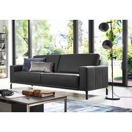 2,5-Sitzer Home Affaire "Apiro", schwarz, B:198cm H:87cm T:88cm, Sofas, auch mit motorischem Sitzvorzug, in 3 Breiten, Dickleder, Federkern