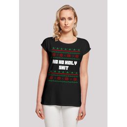 T-Shirt F4NT4STIC "Ho Ho Holy", Damen, Gr. XS, schwarz, Obermaterial: 100% Baumwolle, regular fit, Rundhals, ohne B&uuml;ndchen, Shirts T-Shirt, Print