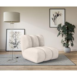 Sessel "Priya Loungesessel, moderne Steppung, auch in Boucl&eacute;", beige, B:102,5cm H:83cm T:106,5cm, 100% Polyester, LeGer Home by Lena Gercke, Sessel, Sessel, perfektes Einzelst&uuml;ck, gem&uuml;tlich und modern, B/T/H: 102,5/106,5/83 cm