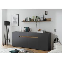 Sideboard Inosign "City/Giron, moderner Schrank, Kommode, Stauraumschrank", grau (anthrazit), B:223,5cm H:84cm T:40cm, FSC-zertifizierter Holzwerkstoff, Sideboards, Sideboard, zeitlos, modern, ausreichend Stauraum, vielseitig einsetzbar