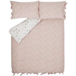 Wendebettw&auml;sche Laura Ashley "Loveston, aus Baumwoll Satin", pink, B/L: 230cm x 220cm, 1 Stk., 2 Stk., Satin, B/L: 50cm x 75cm & 50cm x 75cm, 3 tlg., Satin, Obermaterial: 100% Baumwolle, Bettw&auml;sche, Wendebettw&auml;sche, mit floralem Muster, 3teilig, inkl 2 Kissenbez&uuml;ge