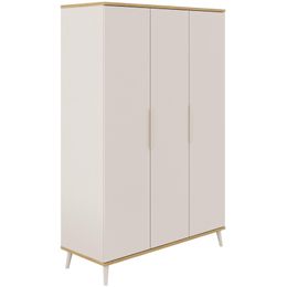 Kleiderschrank YUNY BY PAIDI "HAZEL in Beige, inkl. Kleiderstangen und Einlegeb&ouml;den", cashmere, beige, eiche, montana, B:130cm H:198cm T:52cm, Spanplatte, Schr&auml;nke, Kleiderschrank, stabiler Dreht&uuml;renschrank aus Holz, mit Soft-Close-Funktion