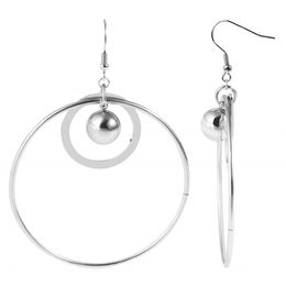 Adelia&acute;s Paar Ohrh&auml;nger ADELIA&acute;S "Damen Ohrh&auml;nger aus mattem Edelstahl &Oslash; 60 mm", silber, Ohrringe, Damen, Damen, Edelstahl