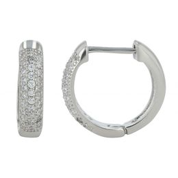 Adelia&acute;s Paar Creolen ADELIA&acute;S "Damen Creolen aus 925 Sterling Silber und Zirkonia &Oslash; 11 mm", silber, Ohrringe, Damen, Damen, Silber 925 (Sterlingsilber)